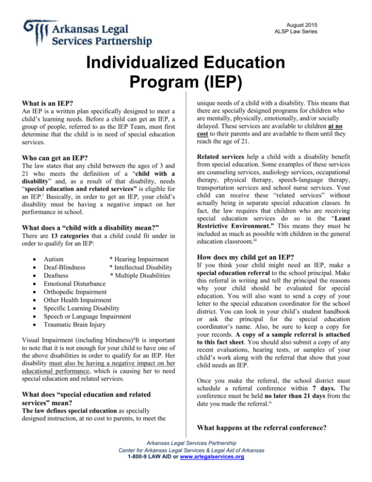 Individualized Education Program (IEP)