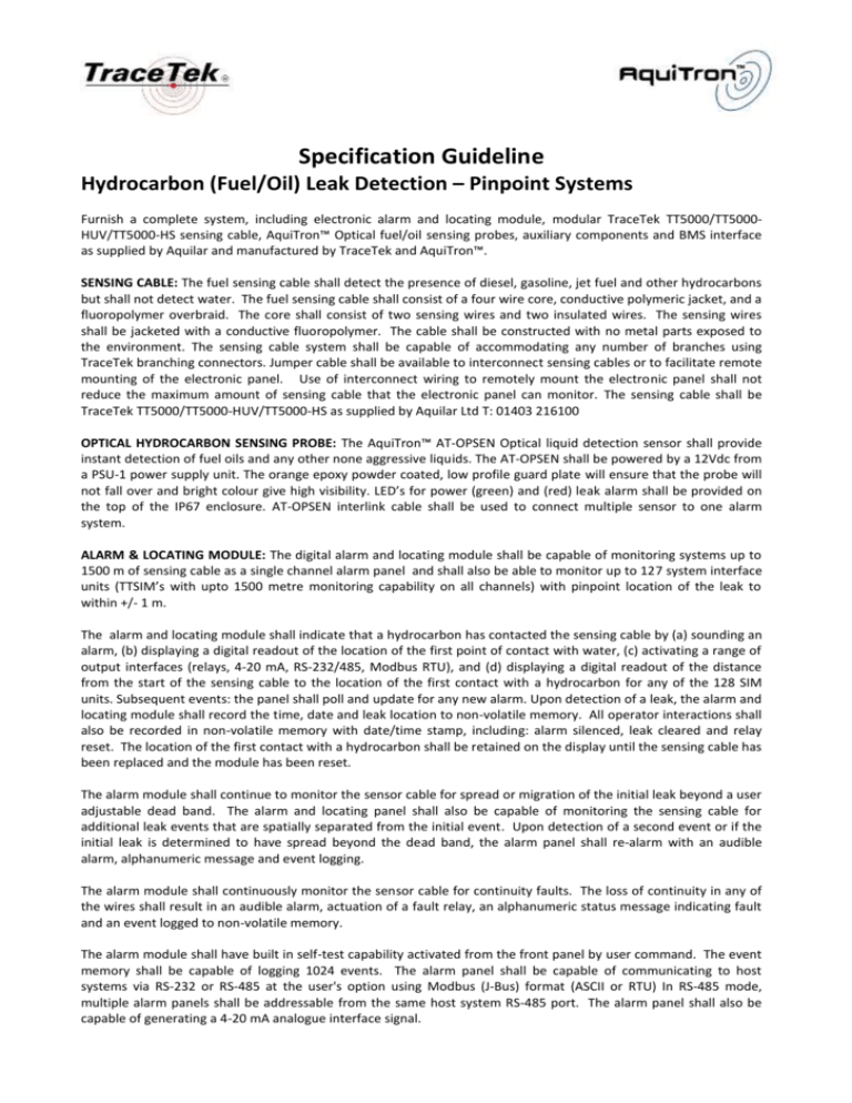 Hydrocarbon Leak Detection - Pinpoint Hydrocarbon Leak Detection - Pinpoint