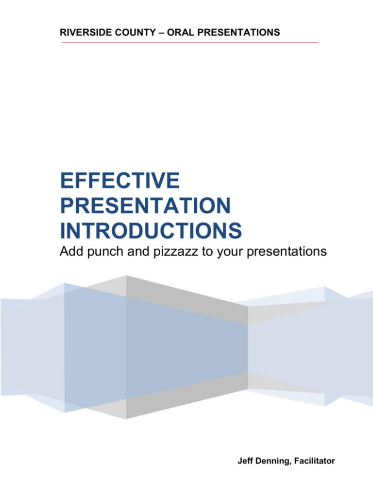 Effective Presentation Introductions