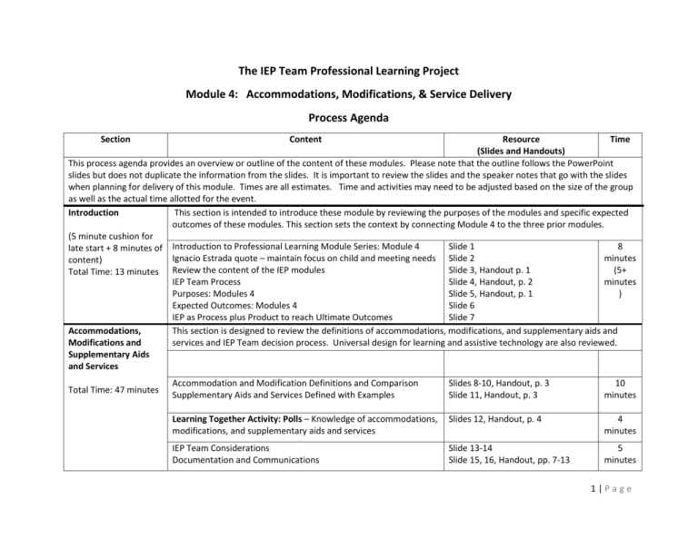 Process Agenda - LSU Human Development Center