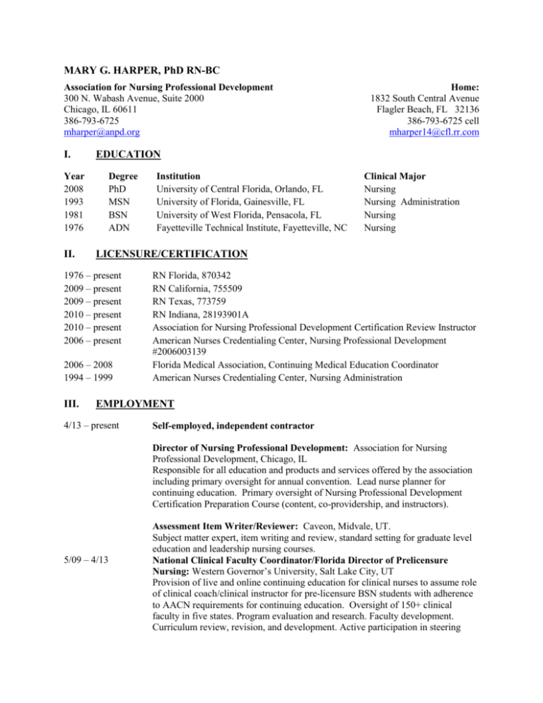 CV Resume Association For Nursing Professional Development cv-resume-association-for-nursing-professional-development