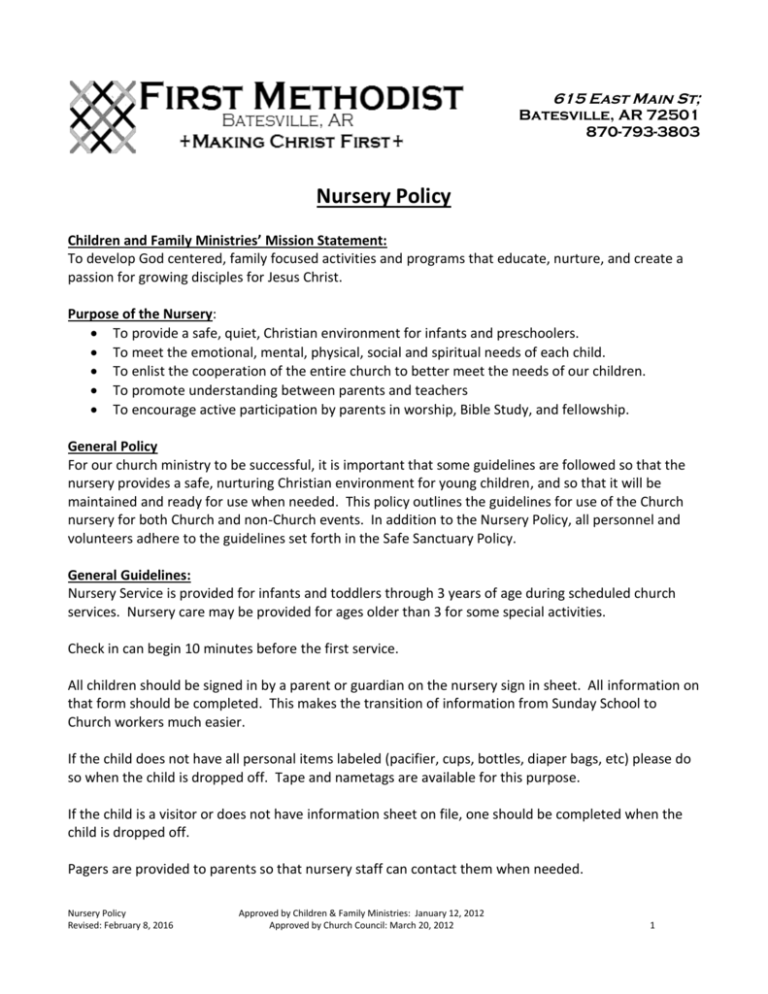 Nursery Policy Nursery Policy