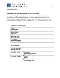 PSYCHOTHERAPY SUPERVISION CONTRACT
