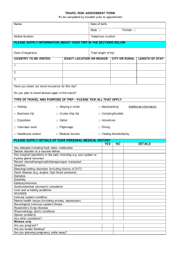 travel consultation risk assessment form