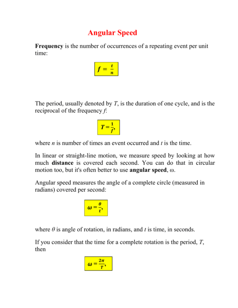 MHF 4U Angular Speed MHF 4U Angular Speed