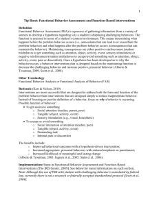 Functional Behavior Assessment Compliance Checklist