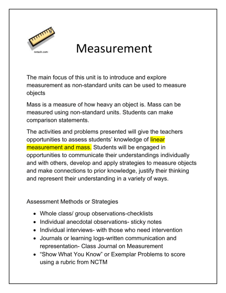 Linear Measurement Lessons
