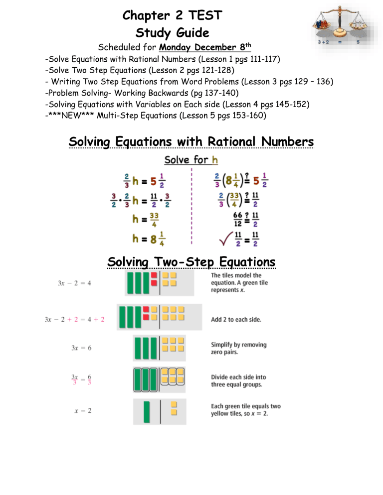 Write Two Step Equations