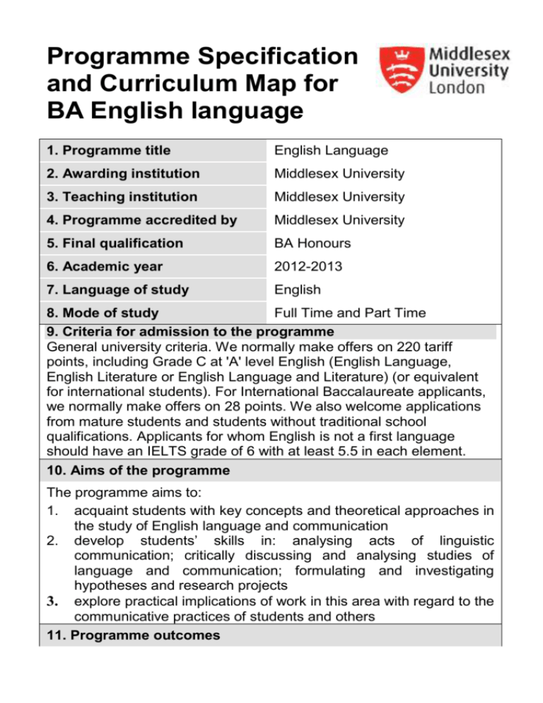 BA English Language And