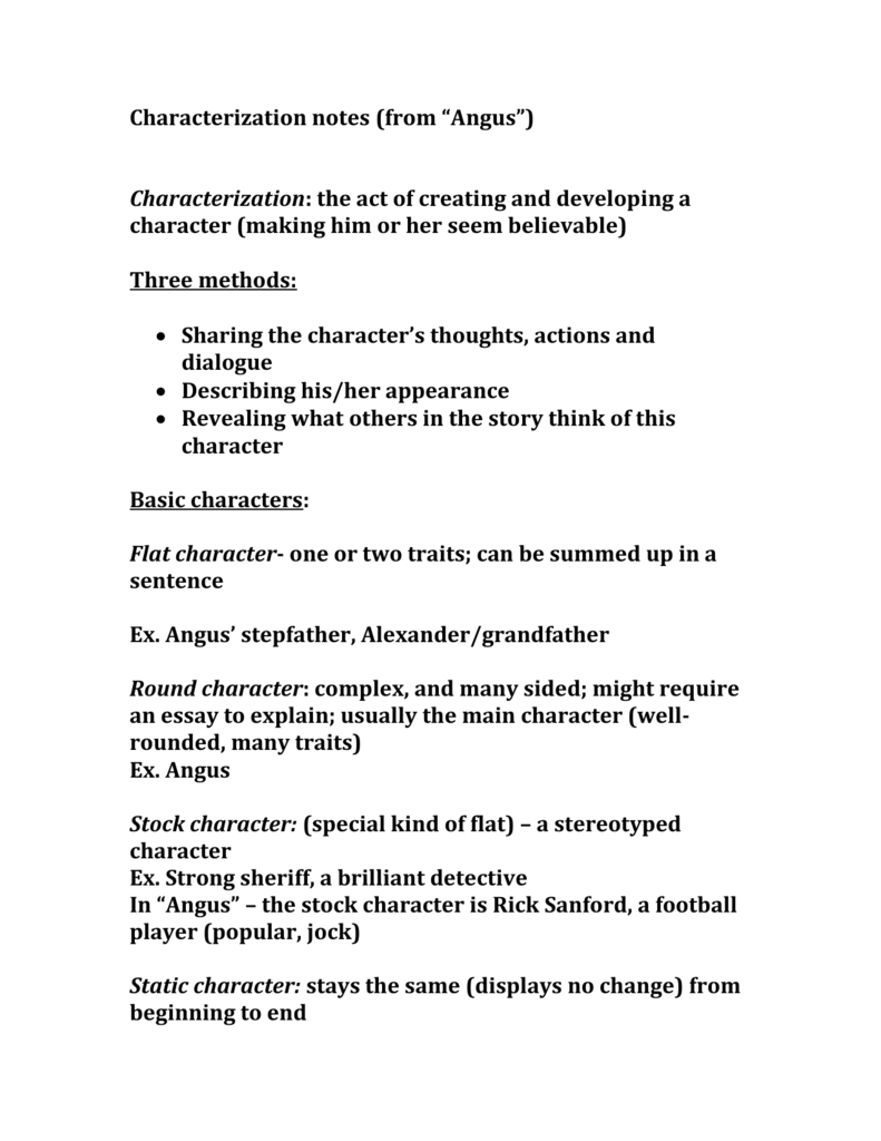  Characterization In A Sentence Examples Of Characterization 2019 01 31