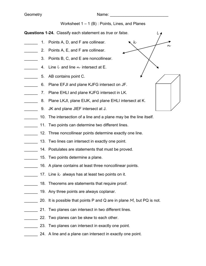 Geometry WS 1