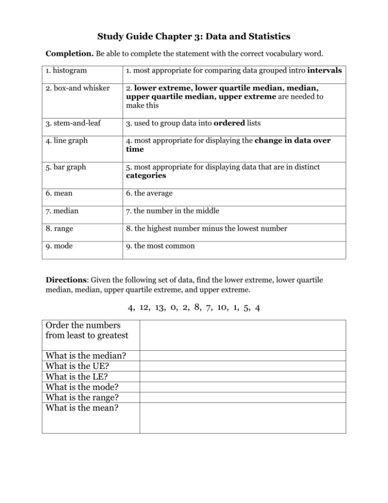 Chapter 3 Study Guide