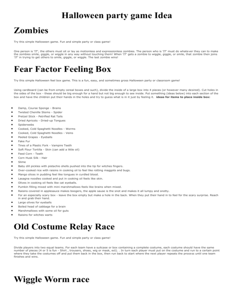 Party Games Menu