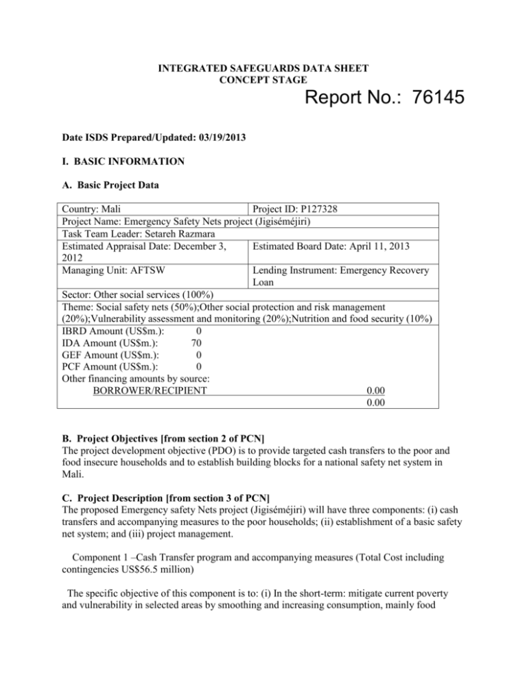 Integrated Safeguards Data Sheet