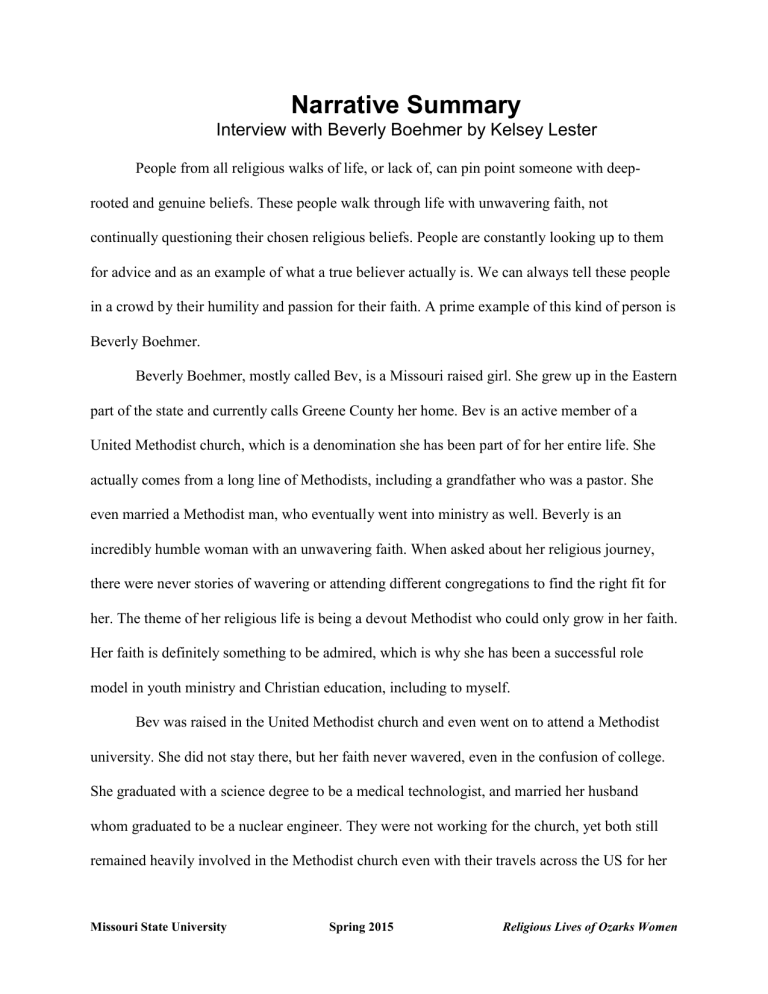 Narrative Summary