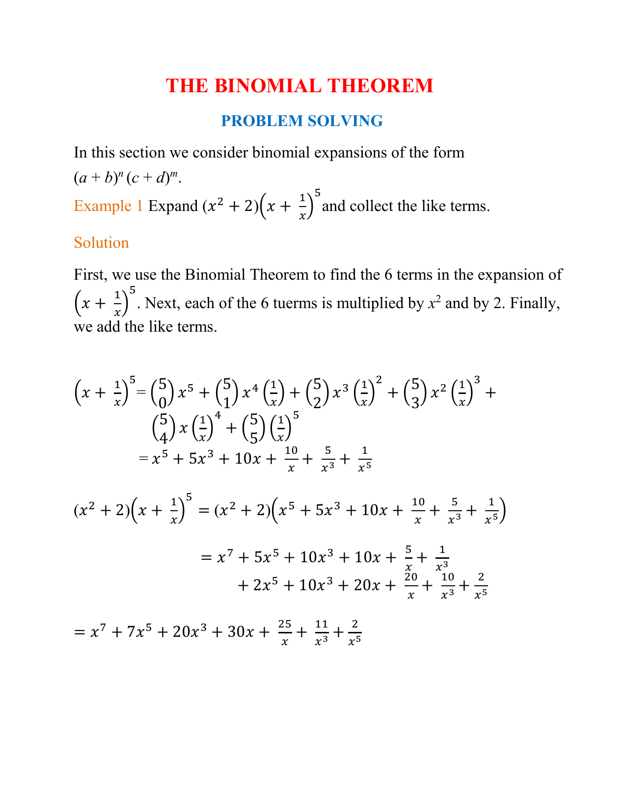 Binomial Expansion Examples And Solutions At Agnes Hendricks Blog