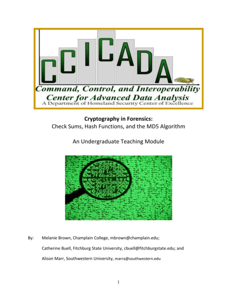 Cryptography in Forensics