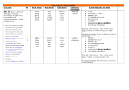3rd Grade Spelling Lists Units 1-6