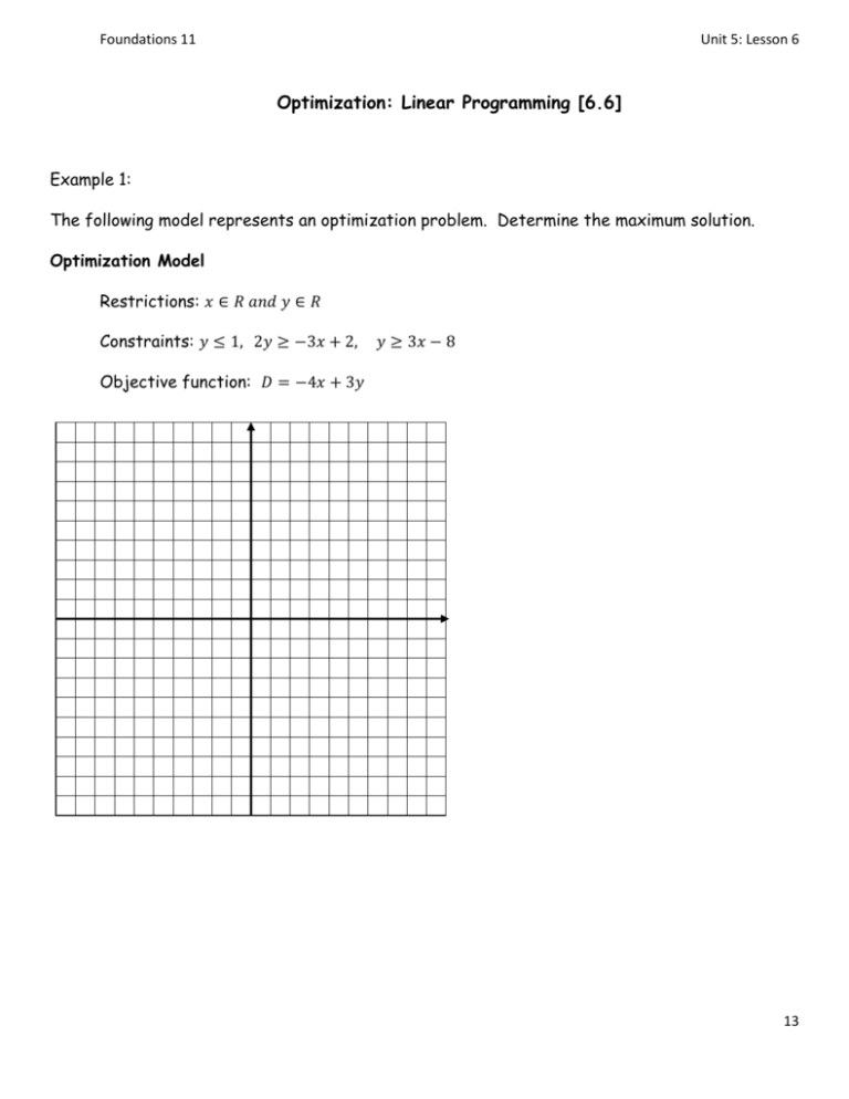 6 6 Optimization Linear Programming
