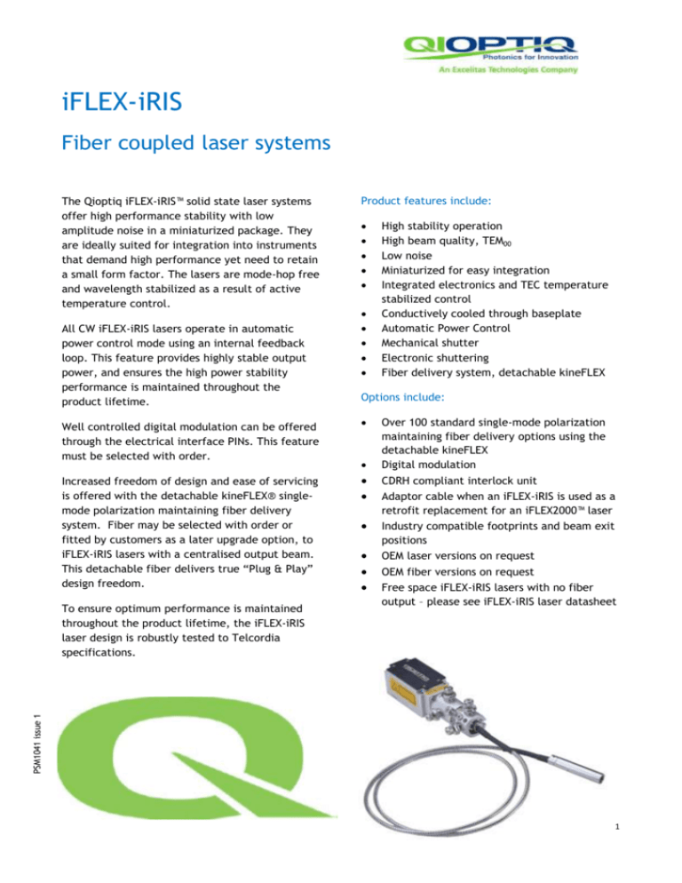 iFLEX-iRIS Fiber Laser System Datasheet | Qioptiq
