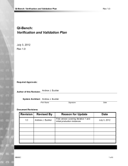 Validation & Verification Report Templates * RIT Perspective