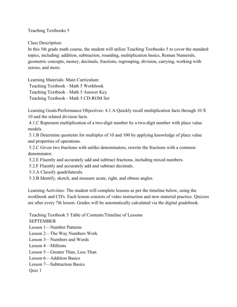 Teaching Textbooks 5