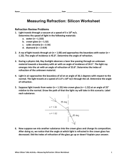 Optics Worksheet