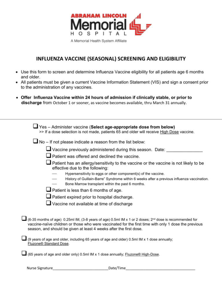 Influenza and Pneumococcal Vaccines