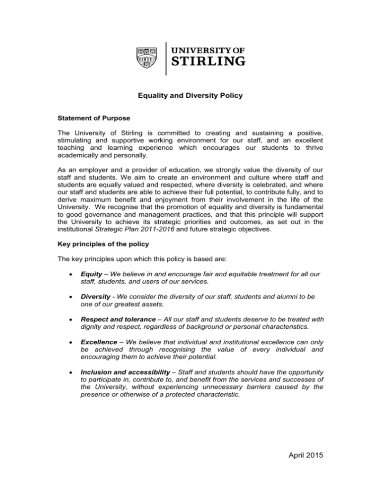 Equality and Diversity Policy