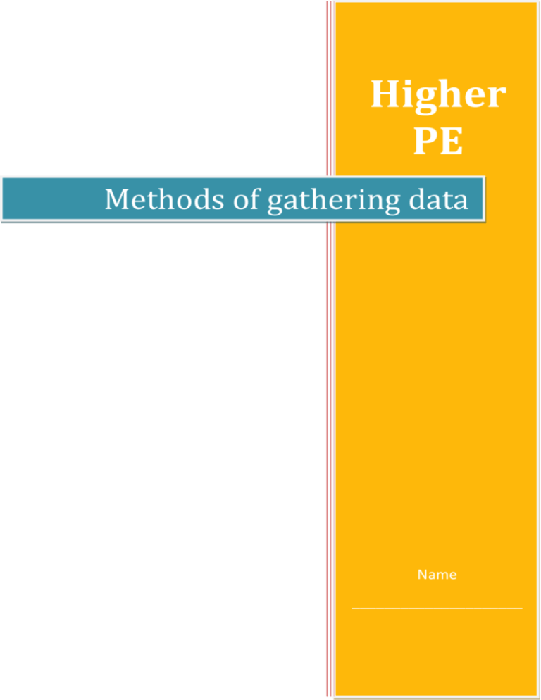 Methods Of Gathering Data Booklet