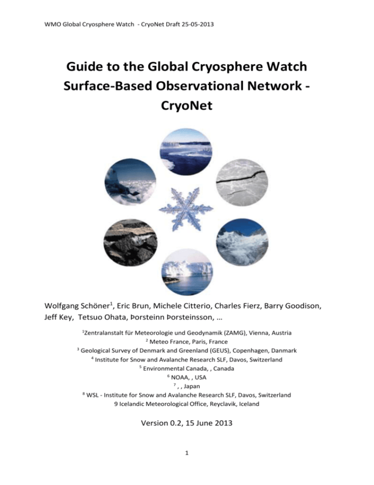 Status of CryoNet Guide