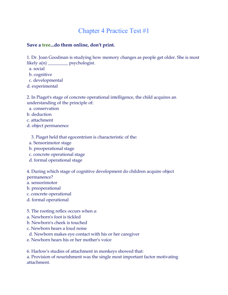 Chapter 4 Practice Test