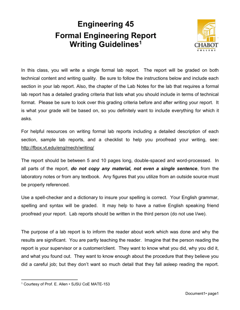 Report Writing Guidelines
