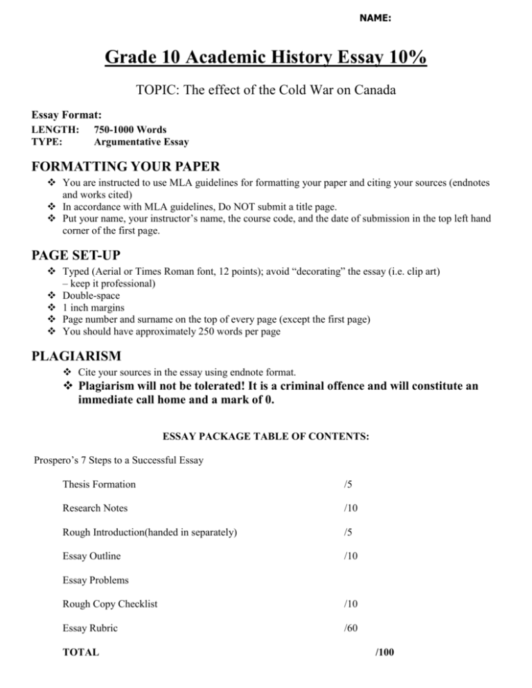 Cold War Essay Document Cold War Essay Document