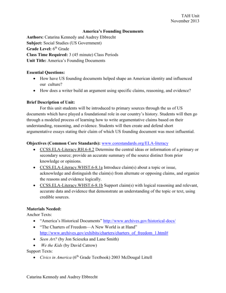 Lesson Plan Kennedy Ebbrecht - americanhistoryk