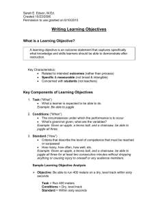 Blooms Taxonomy-Higher Order Verbs for Course Objectives