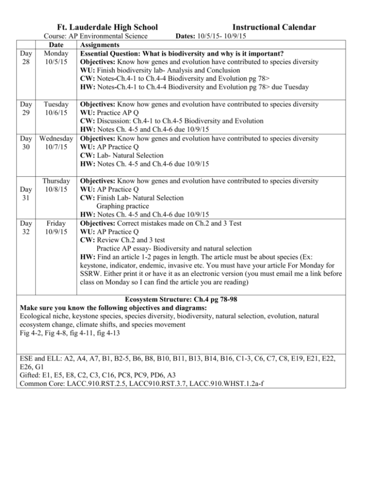 Course Pre AICE Biology Course Pre AICE Biology