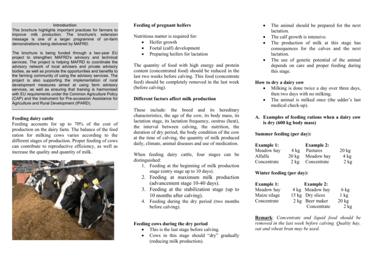 Feeding And Ration Formulation For Milking Cows