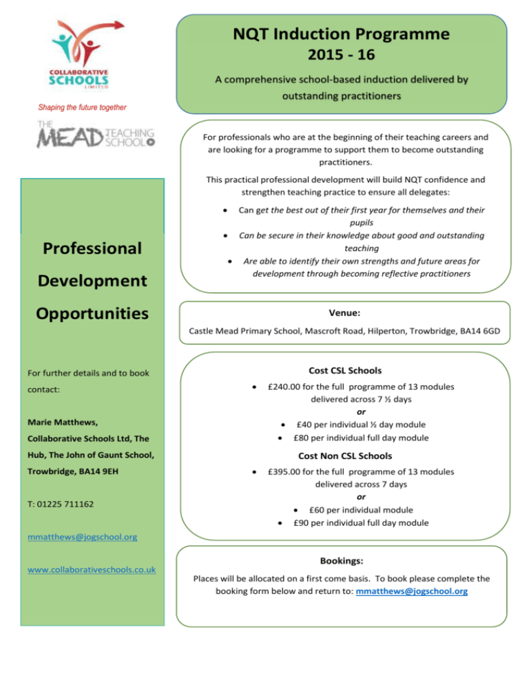 NQT Induction Programme - Collaborative Schools Ltd