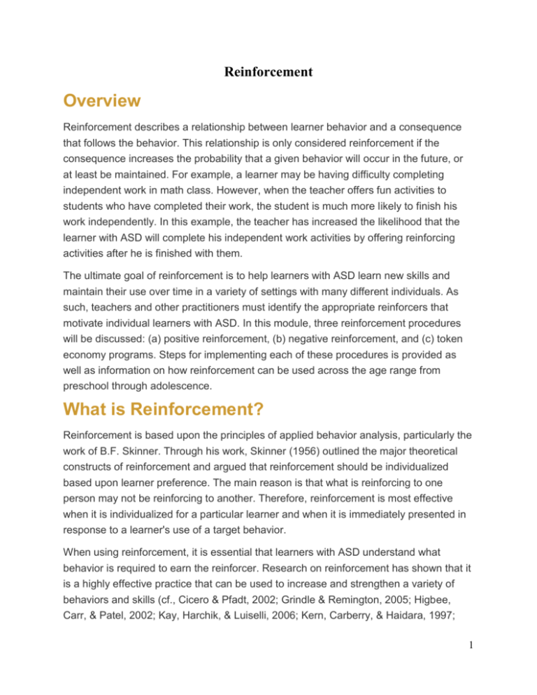 Reinforcement