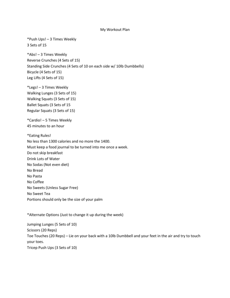 Workout Plan