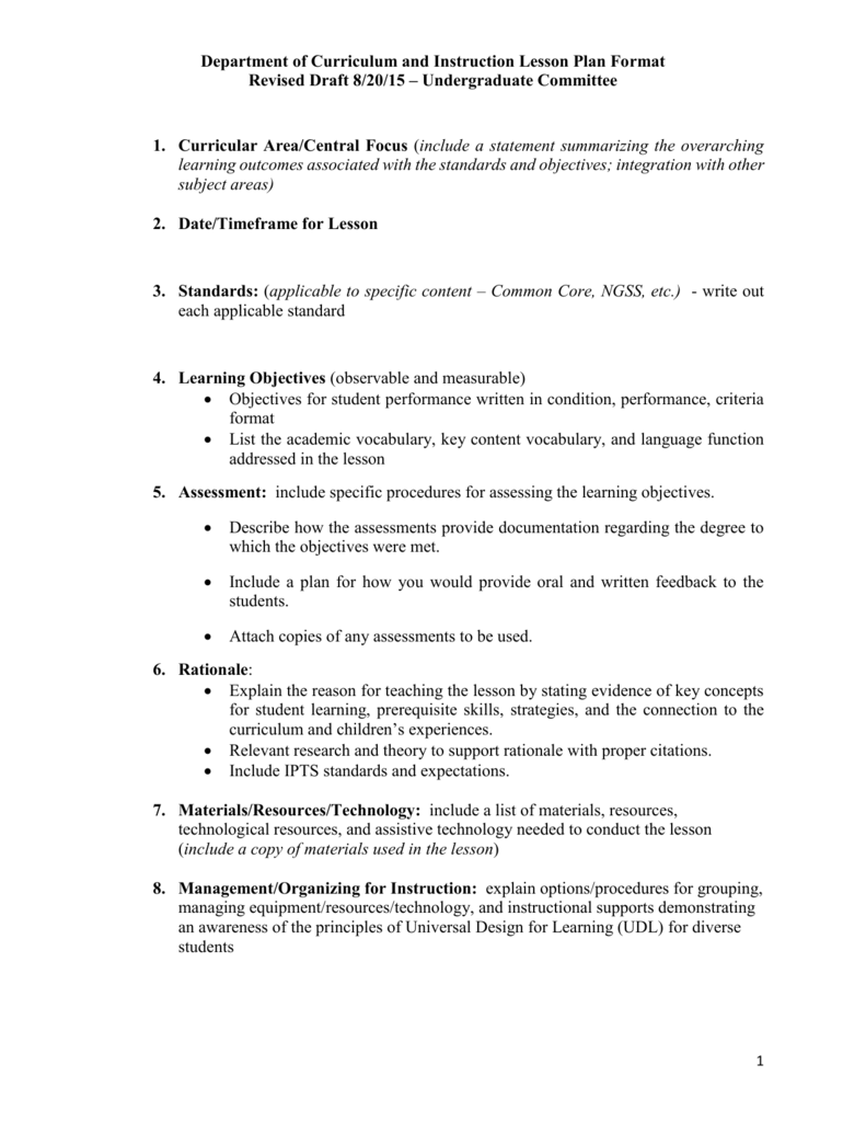 Lesson Plan Template