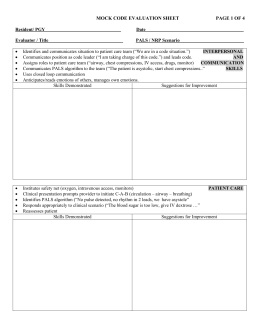 PALS Written 2011 Precourse Self-Assessment