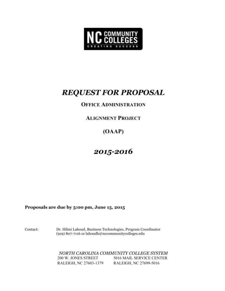 Office Administration Alignment Project (OAAP) RFP