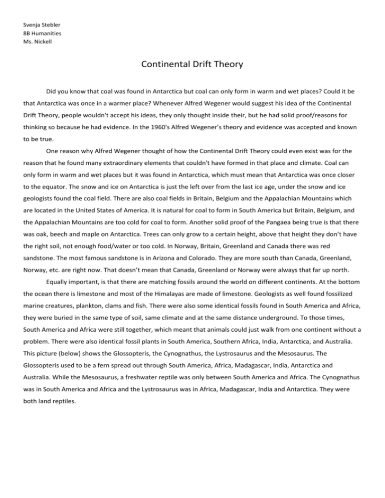 Continental Drift Theory Essay