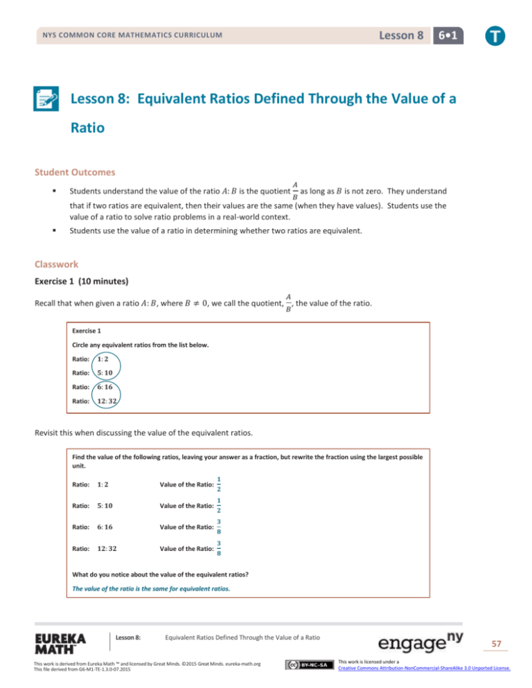 The Value Of The Ratio 