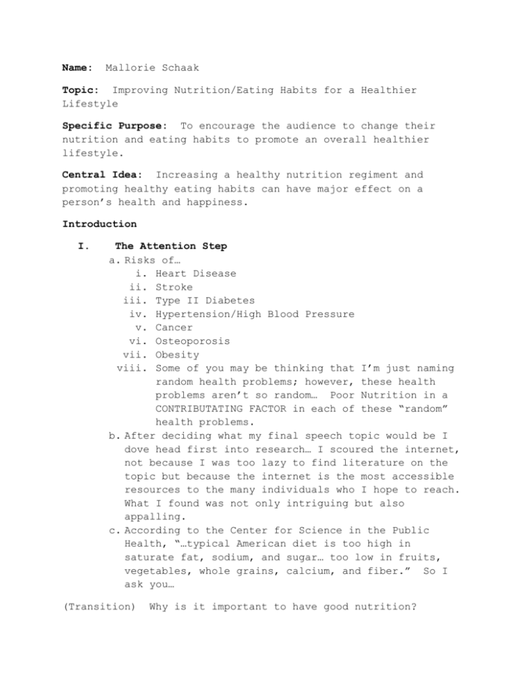 Monroe s Motivated Sequence Outline Schaak