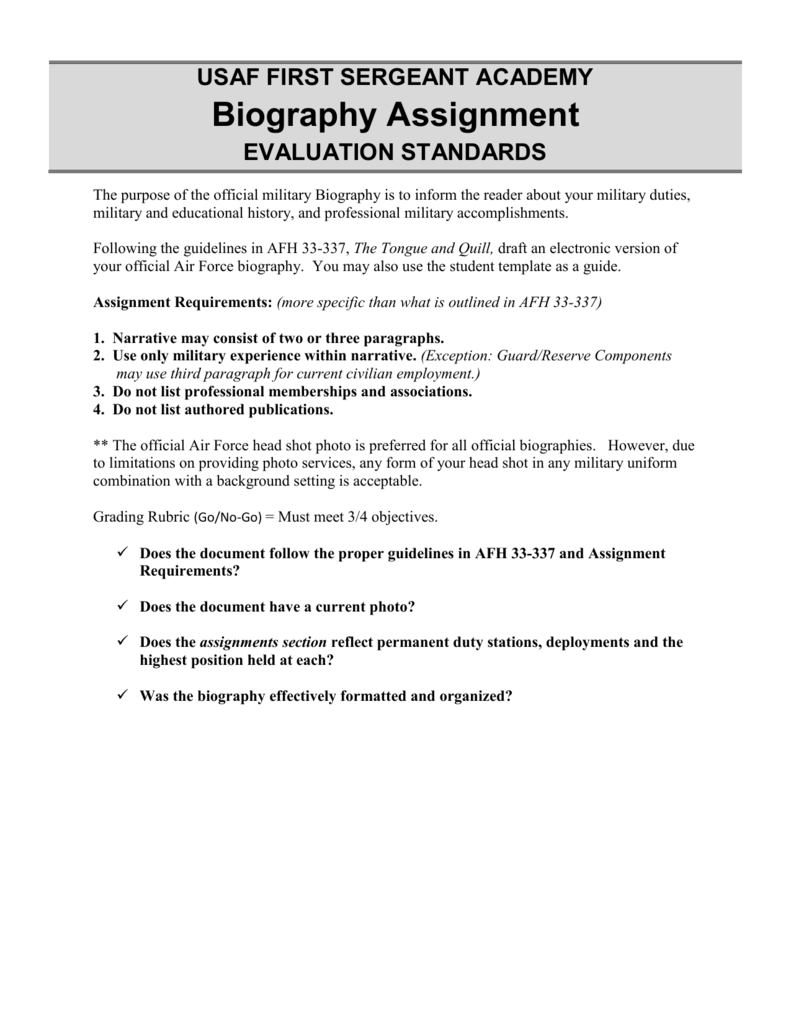 Biography Grading Rubric STUDENT new Window 