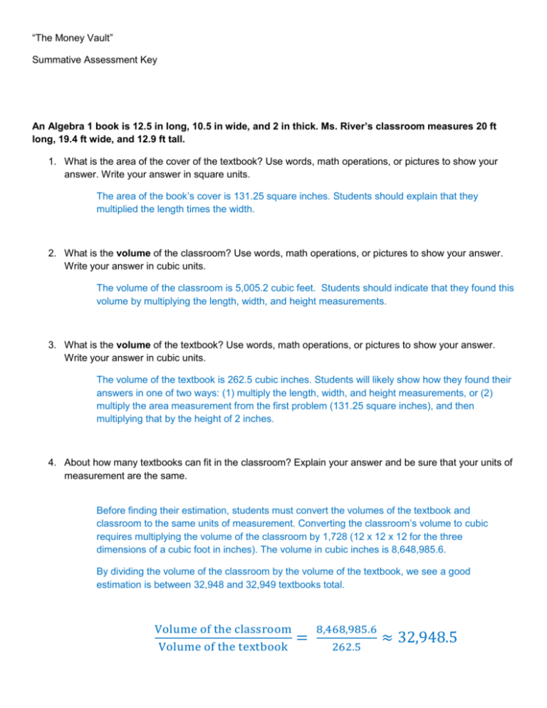 Answer Key Summative Assessment