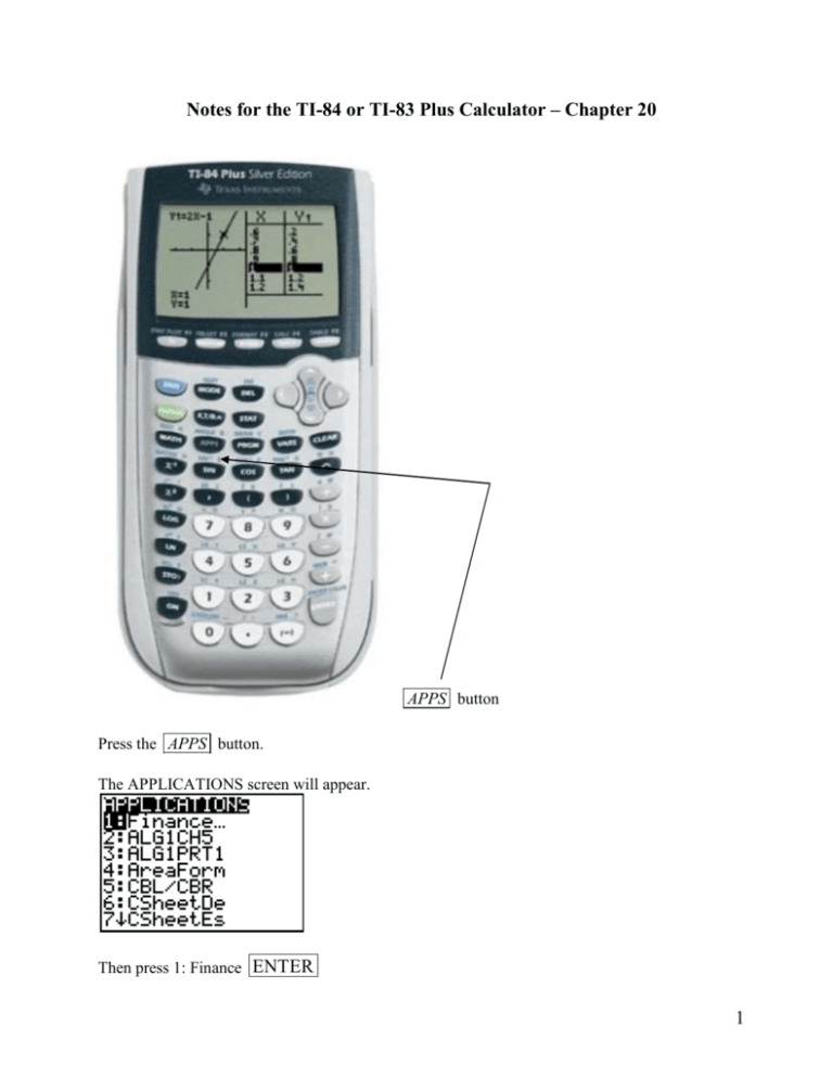 Ch 13 Notes For The TI 84 Or TI